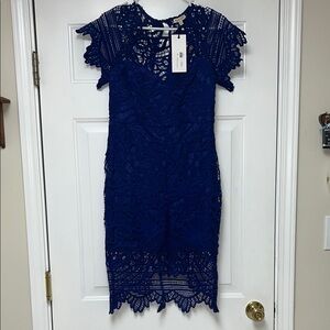 Main Strip | Dresses | Nwt Main Strip Elegant Blue Lace Dress | Poshmark